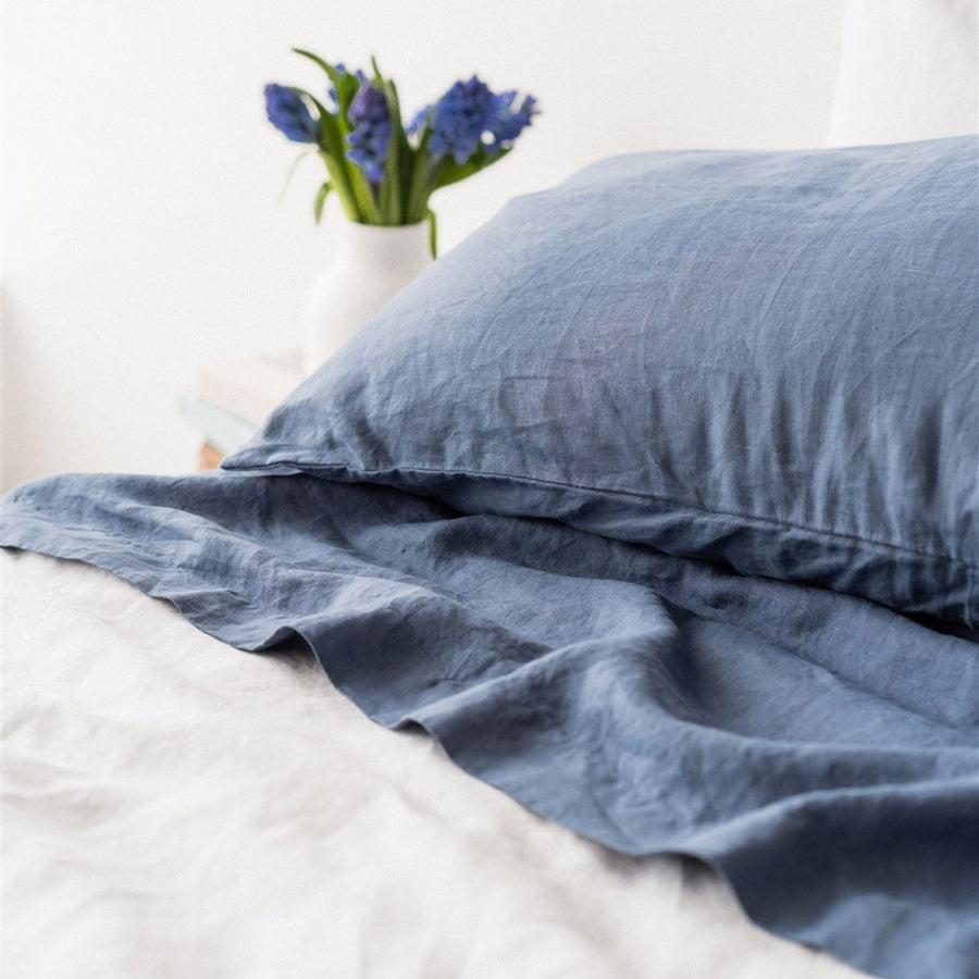 Coastal Blue Linen Sheets Set – Foxtrot Home