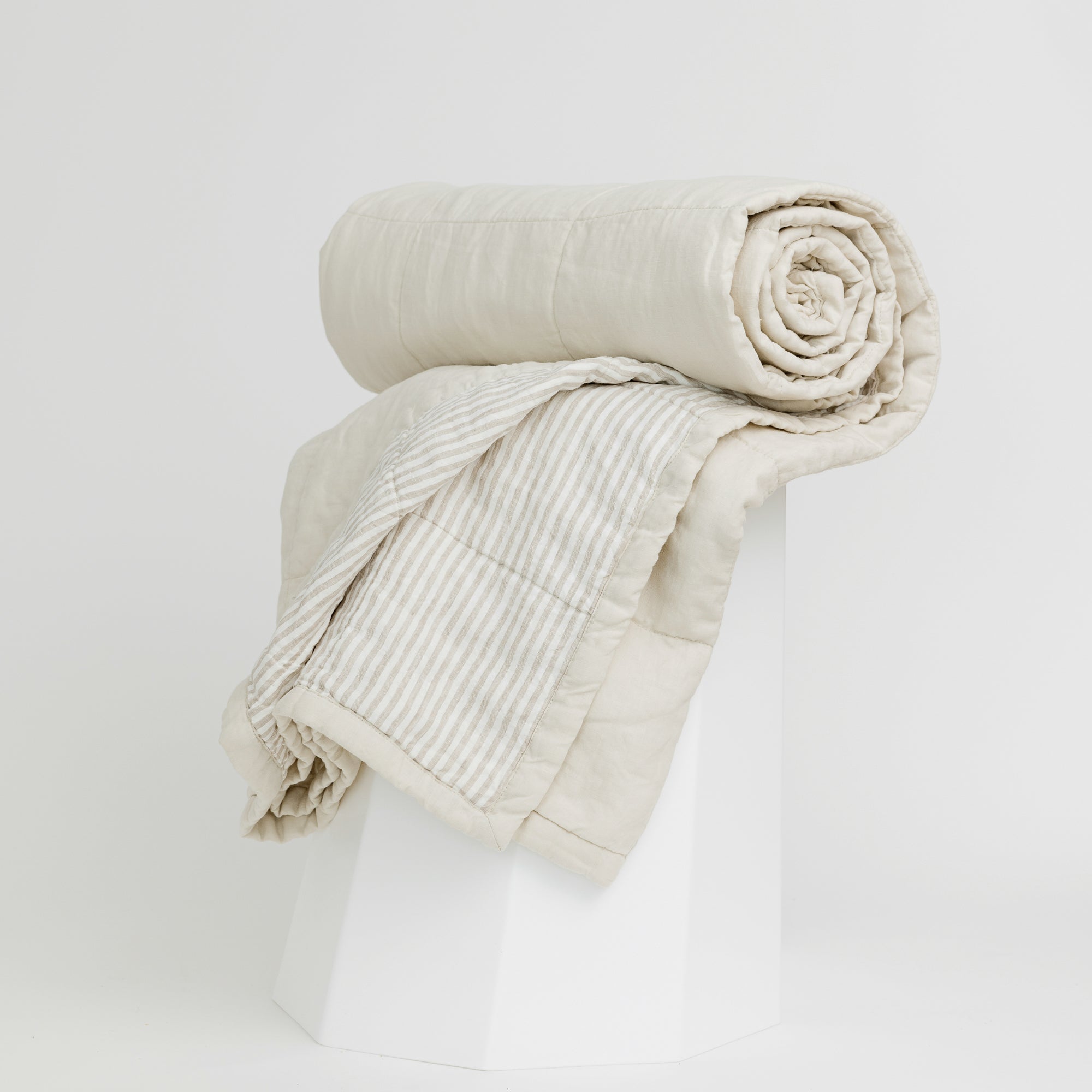 Oat & Sand Stripes Linen Quilt – Foxtrot Home
