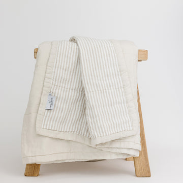 Natural & Sand Stripes Linen Quilt – Foxtrot Home